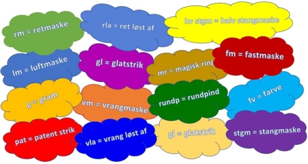 Hækle og strikke forkortelser